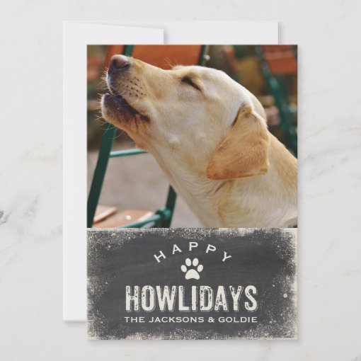 Funny Happy Howlidays Dog Lover Christmas Photo Holiday Card | Zazzle