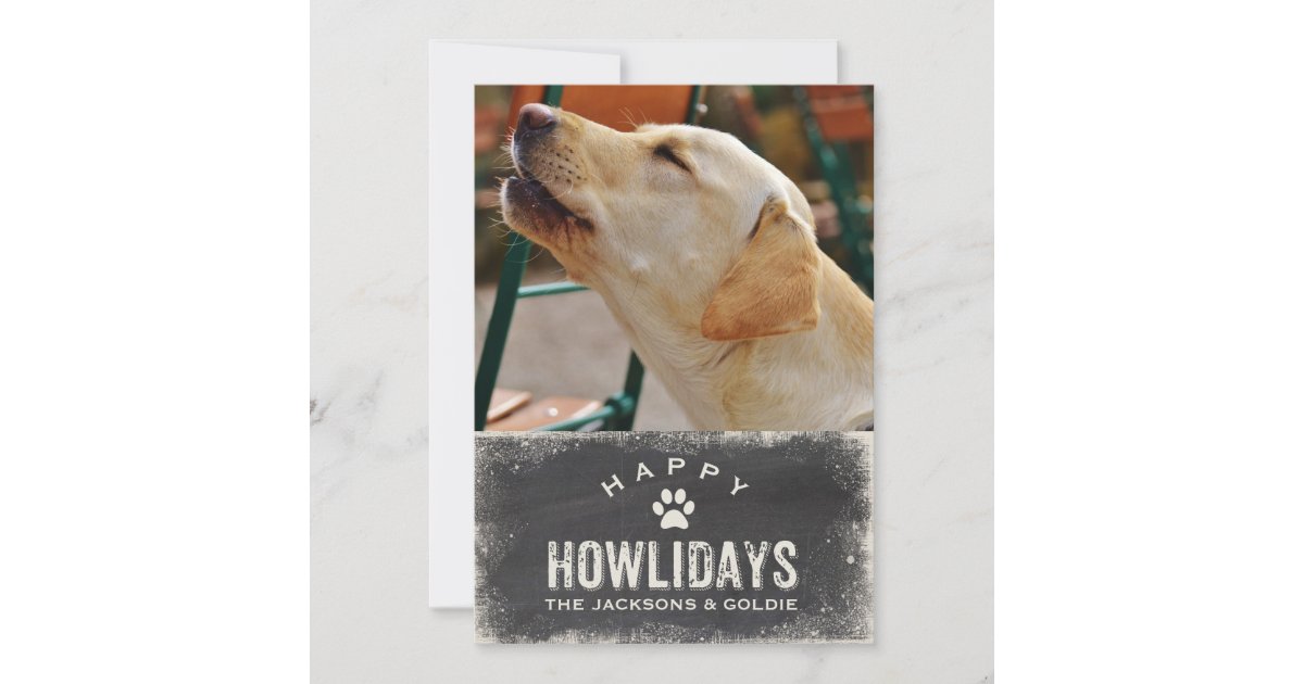 Funny Happy Howlidays Dog Lover Christmas Photo Holiday Card | Zazzle