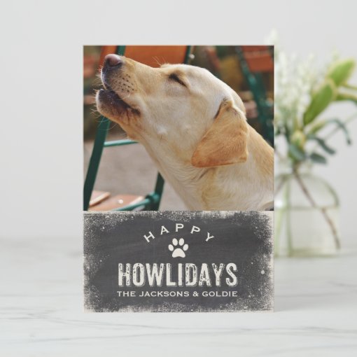 Funny Happy Howlidays Dog Lover Christmas Photo Holiday Card | Zazzle