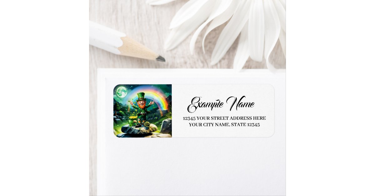 Funny happy leprechaun label | Zazzle