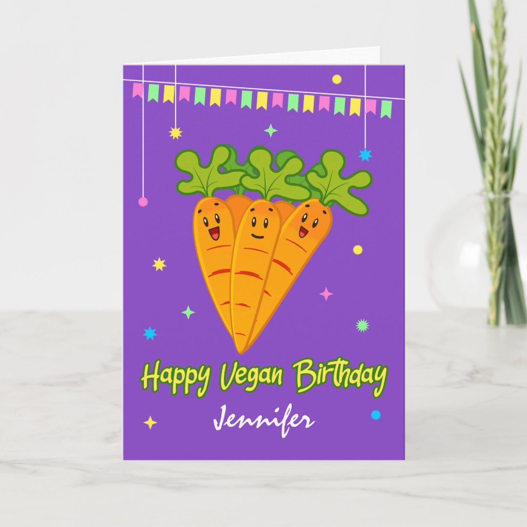 Funny Happy Vegan Birthday Card | Zazzle