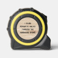 Funny Hardware Store Saying Faux Wood Design Tape Measure | Zazzle
