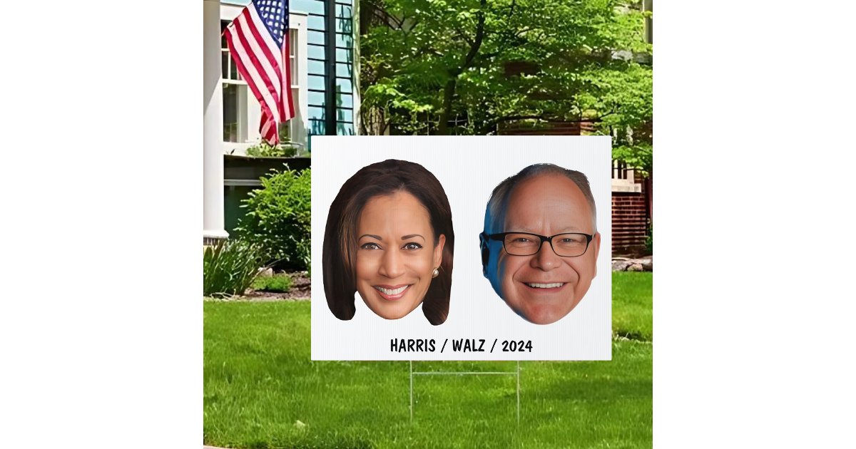 Funny Harris Walz Face Photo Sign | Zazzle
