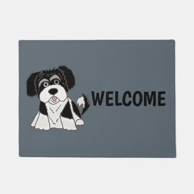 Funny Havanese Puppy Dog Cartoon Doormat | Zazzle