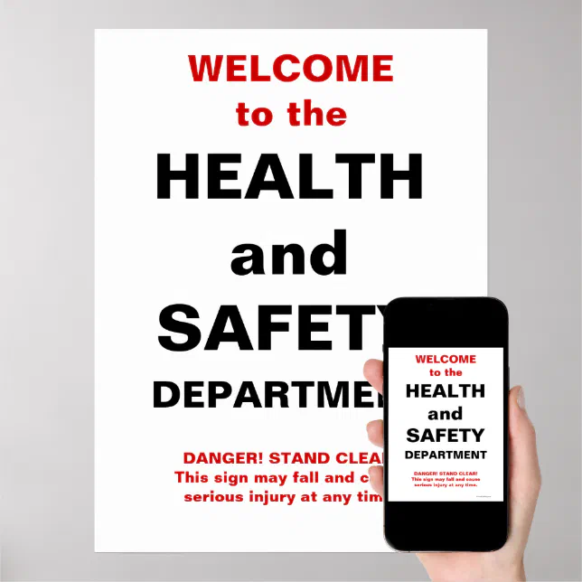 Funny Health and Safety Sign | Zazzle