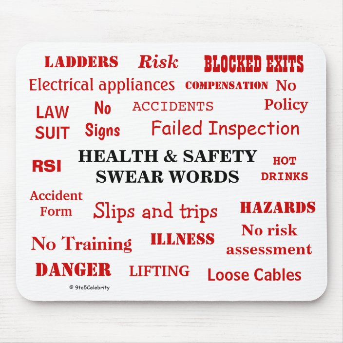 Funny Health and Safety Swear Words Joke Gift Mouse Pad | Zazzle.com