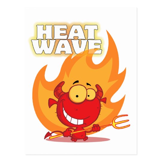 funny heat wave devil cartoon postcard | Zazzle.com