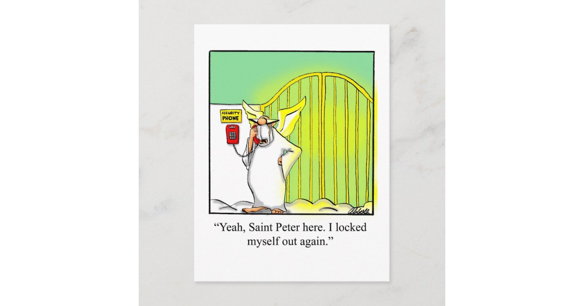 Funny Heavenly Humor Postcard | Zazzle