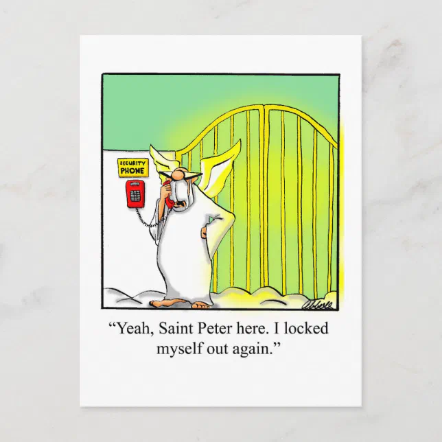 Funny Heavenly Humor Postcard | Zazzle
