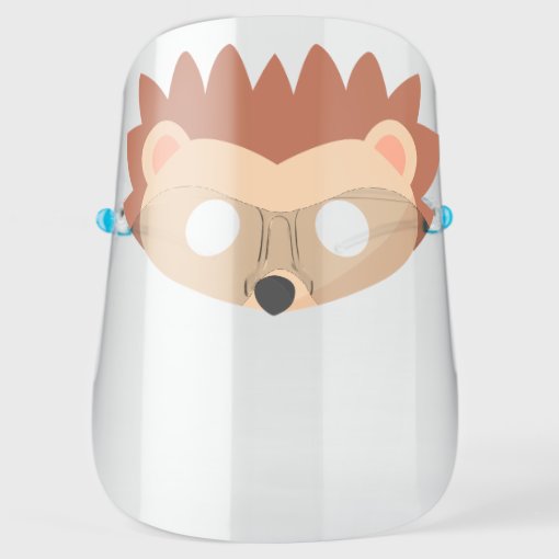 Funny Hedgehog Face | Cartoon Animal Face Shield | Zazzle