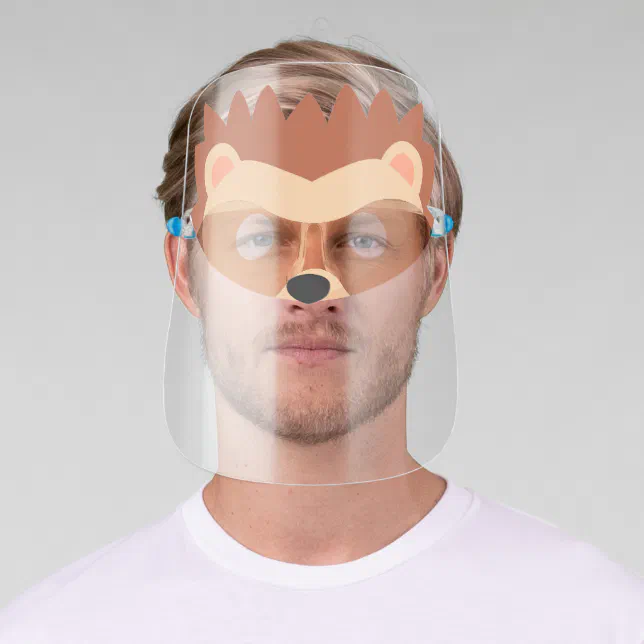 Funny Hedgehog Face | Cartoon Animal Face Shield | Zazzle