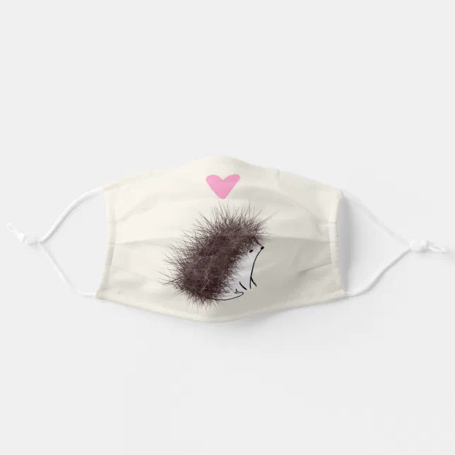 Funny Hedgehog Heart Cloth Face Mask | Zazzle