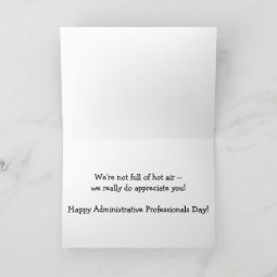 Funny Helium Balloons for Admin Pro Day Card | Zazzle