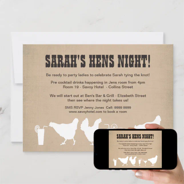 Funny Hens Night Bachelorette Party Invite | Zazzle