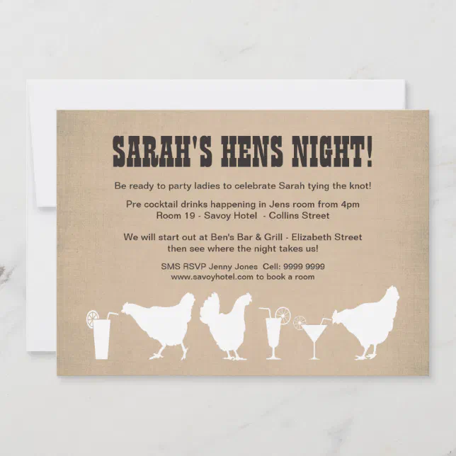Funny Hens Night Bachelorette Party Invite | Zazzle