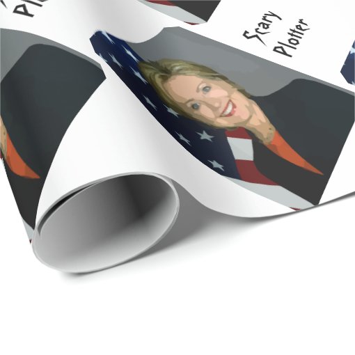 Funny Hillary "Scary Plotter" Wrapping Paper | Zazzle