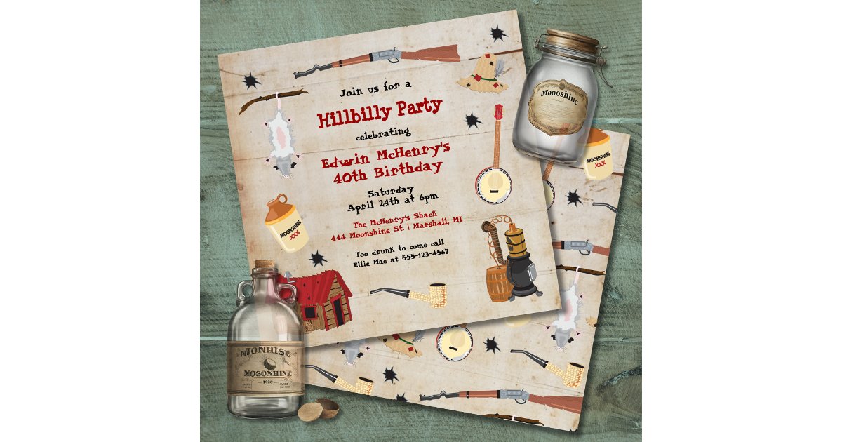Funny Hillbilly Party Invitation | Zazzle