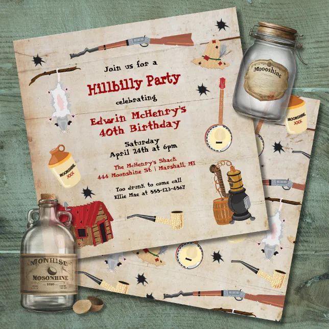 Funny Hillbilly Party Invitation | Zazzle