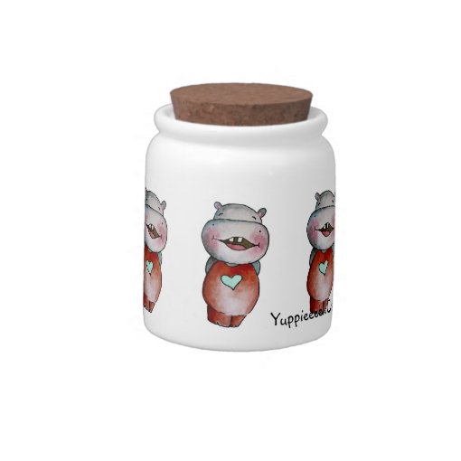 Funny Hippo Candy Jar | Zazzle