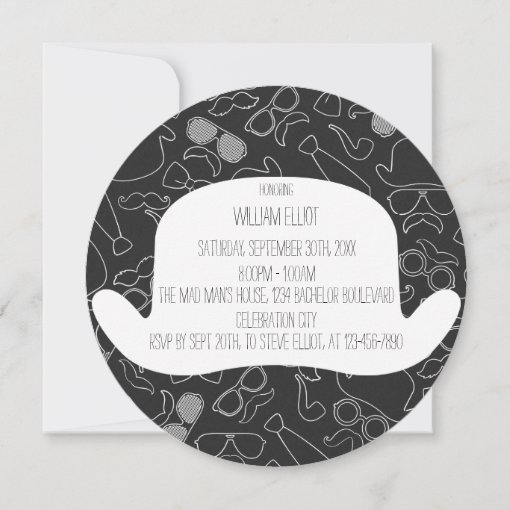Funny Hipster Bachelor Party Invitation | Zazzle