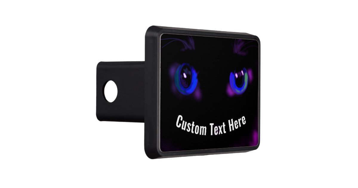Funny Hitch Cover Custom Text and Black Cat Eyes | Zazzle