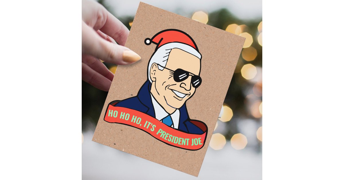 Funny Ho It's President Joe Biden Santa Christmas Postcard | Zazzle
