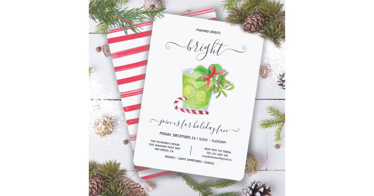 Funny Holiday Christmas Cocktail Party Invitation | Zazzle