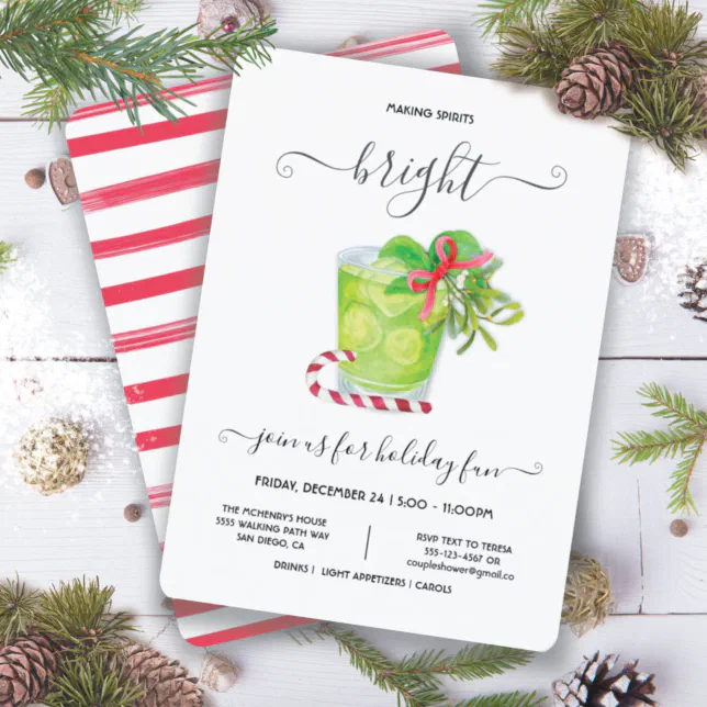 Funny Holiday Christmas Cocktail Party Invitation | Zazzle