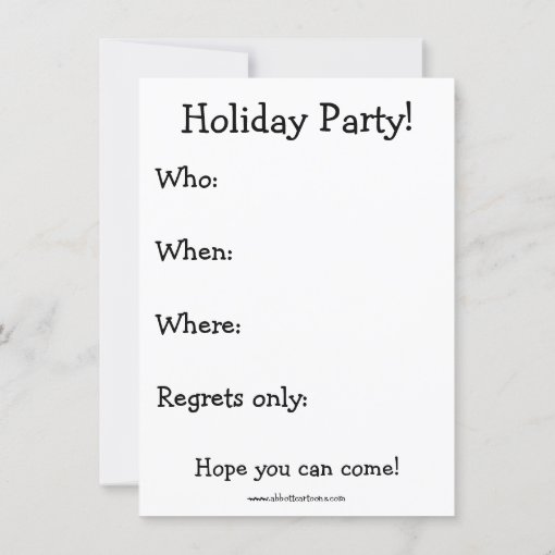 Funny Holiday Party Invitations | Zazzle