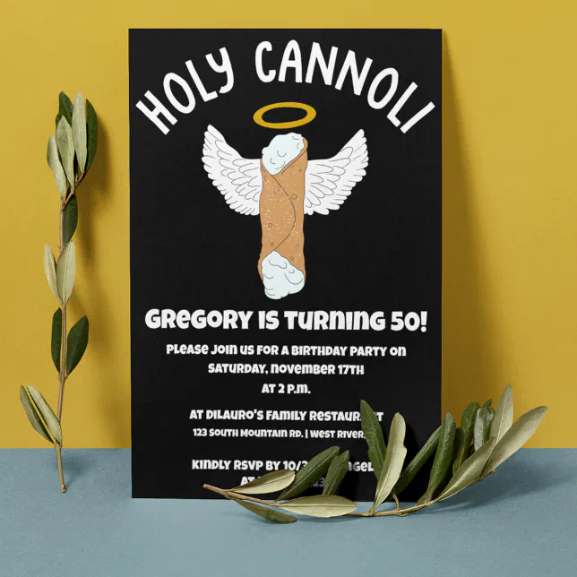 Funny Holy Cannoli Italian Themed Party Invitation | Zazzle