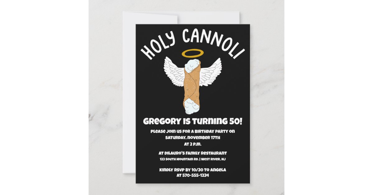 Funny Holy Cannoli Italian Themed Party Invitation | Zazzle