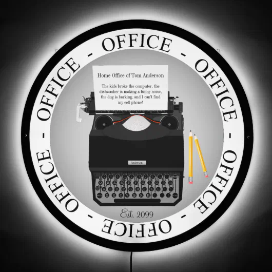 Funny Home Office Work From Home LED Sign | Zazzle