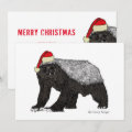 Funny honey badger Santa badass irony Holiday Card | Zazzle