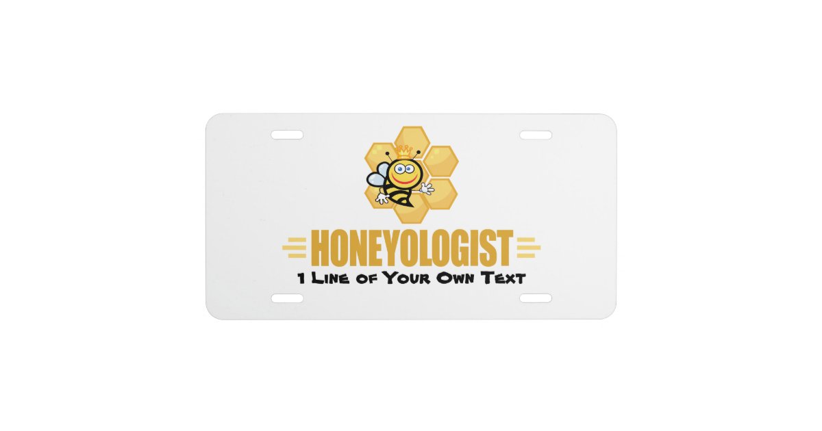 Funny Honey Bee License Plate | Zazzle