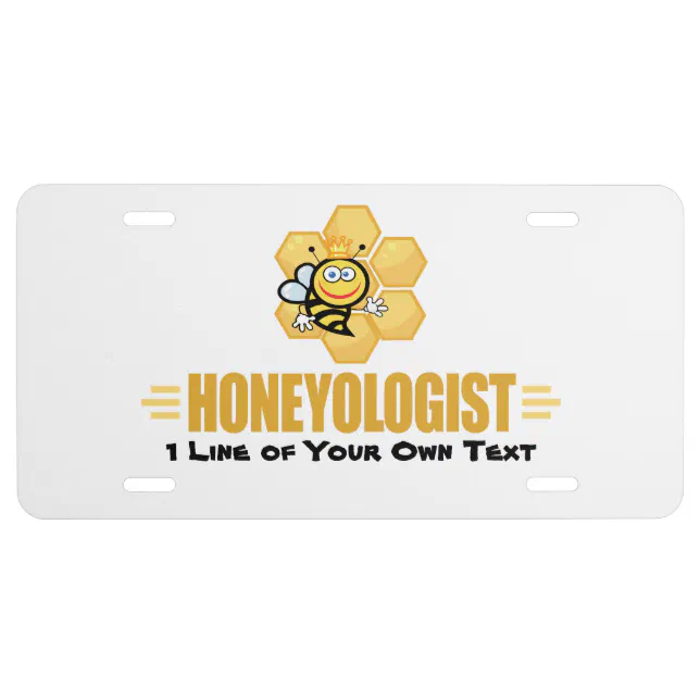 Funny Honey Bee License Plate | Zazzle