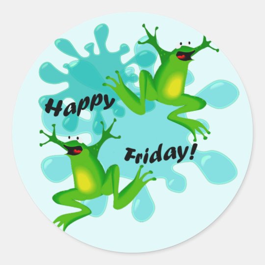 Funny Hoppy Friday Frog Sticker | Zazzle.com