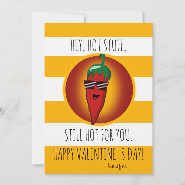 Funny Hot Stuff Wife to Husband Valentine Holiday Card | Zazzle