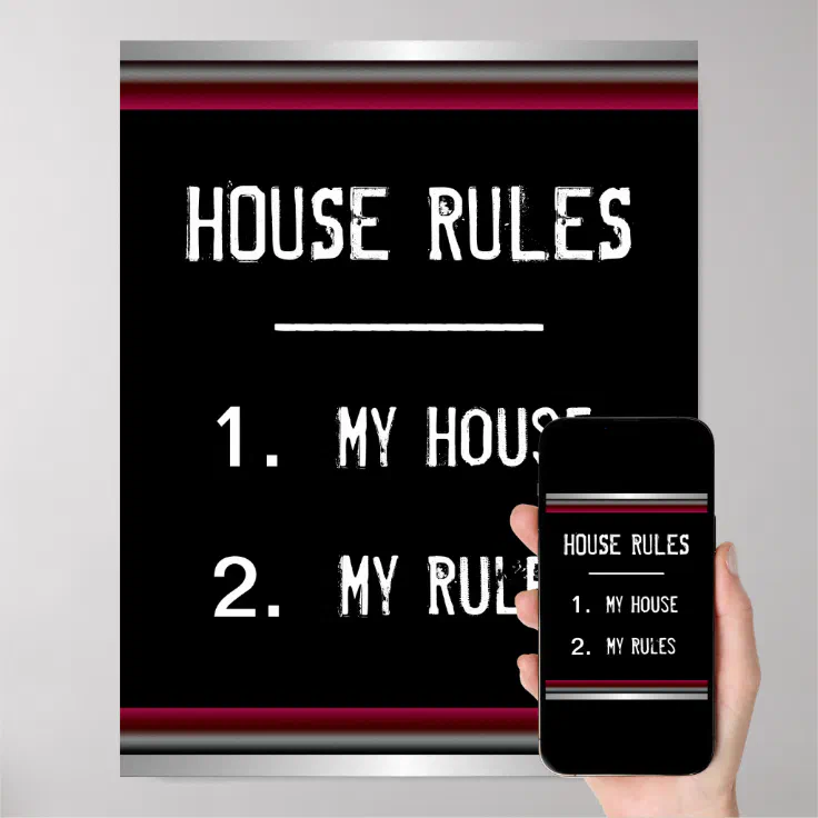 Funny House Rules Poster | Zazzle