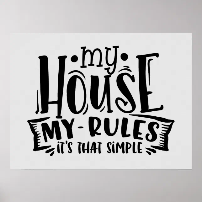funny house rules word poster | Zazzle