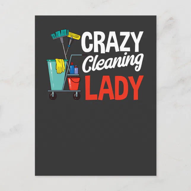 Funny Housekeeper Housewife Cleaning Wife Postcard | Zazzle