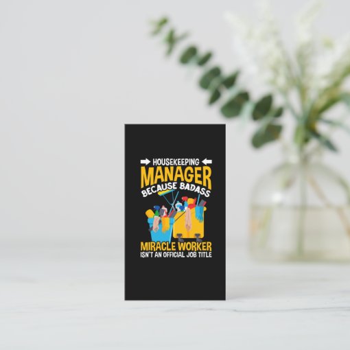 Funny Housekeeper Manager Job House Cleaning Quote Business Card | Zazzle