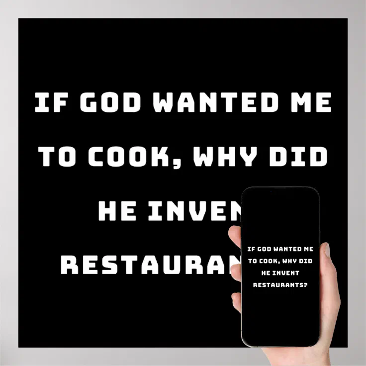 Funny Housewife Quote, I Hate Cooking Funny Poster | Zazzle