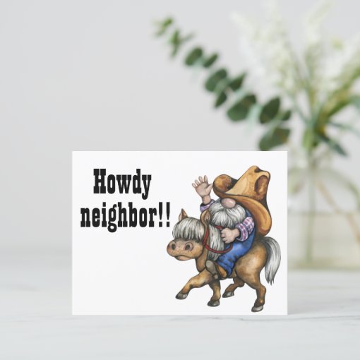 Funny Howdy neighbor Greeting Postcard | Zazzle