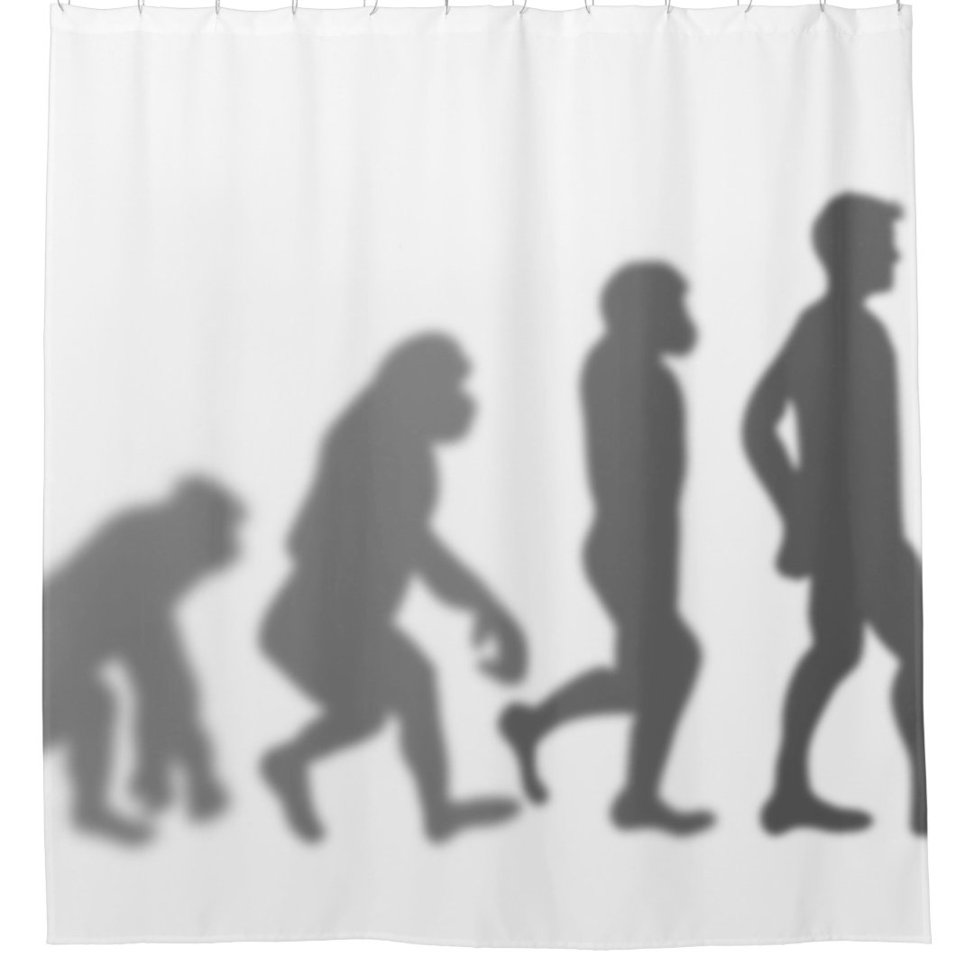 Funny Human Evolution While Taking Shower Shower Curtain | Zazzle