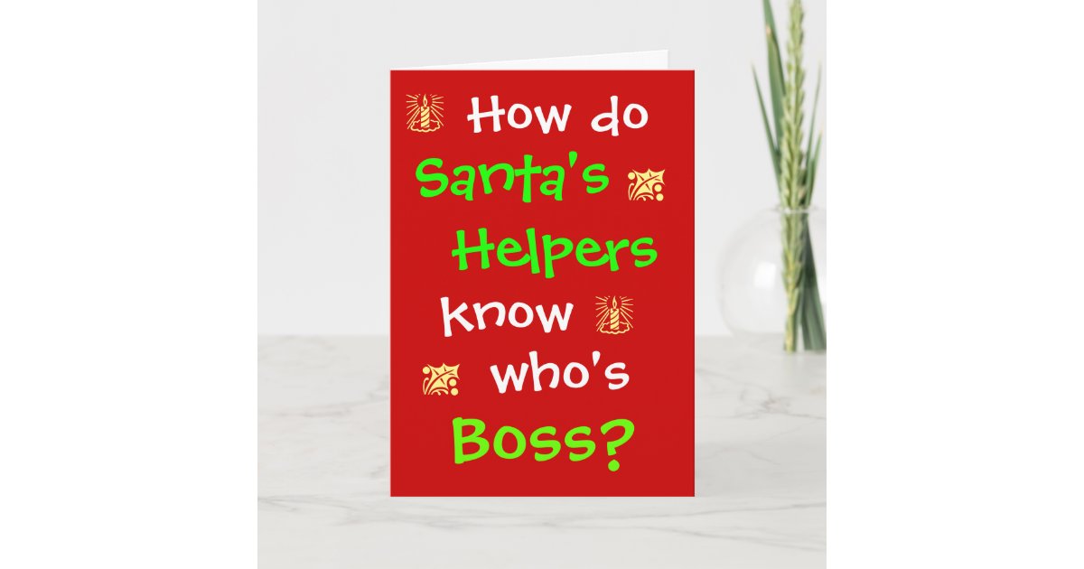 Funny Human Resources Boss Work Joke Christmas Pun Holiday Card | Zazzle