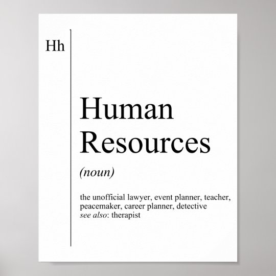 Funny Human Resources Definition Poster | Zazzle.com