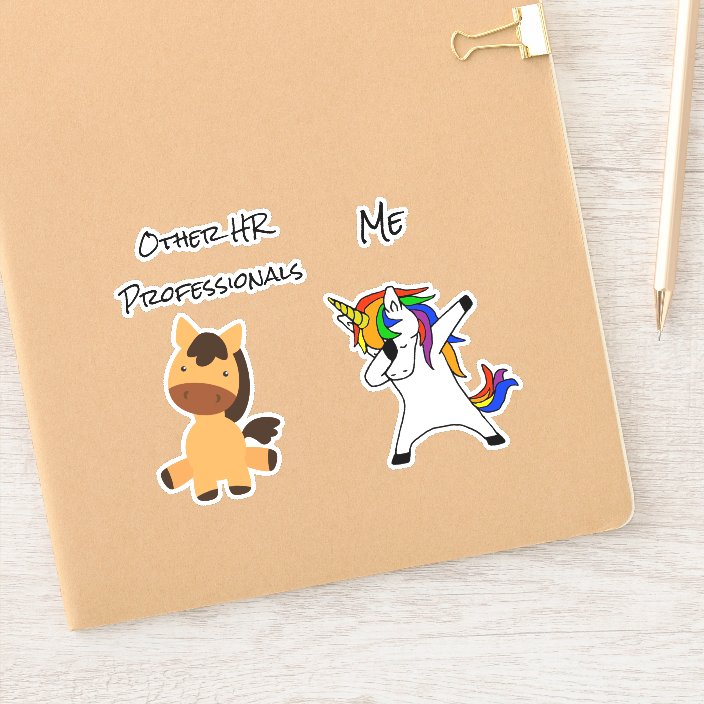Funny Human Resources HR Unicorn horse Sticker | Zazzle.com