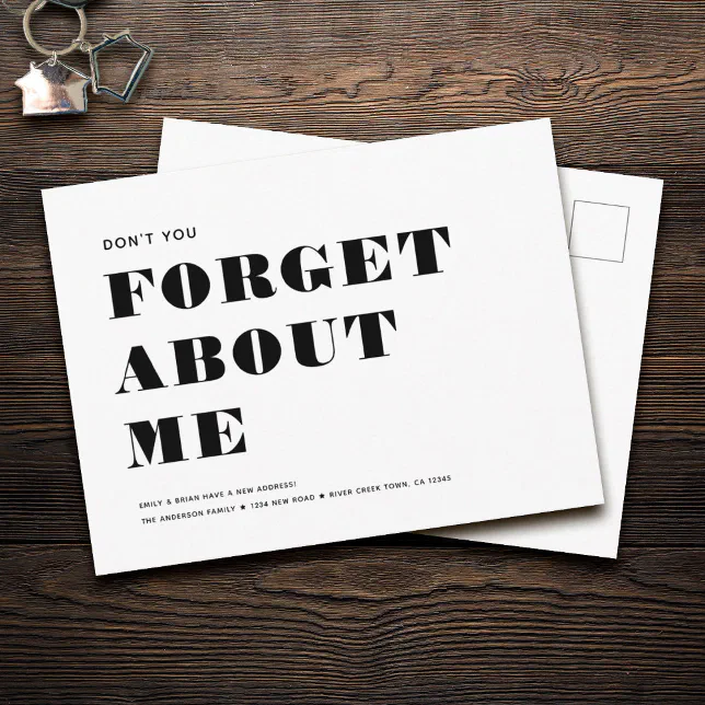 Funny Humor New Address Simple Minimalist Moving Announcement Postcard ...