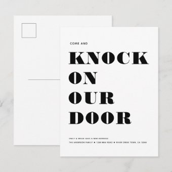 Funny Humor New Address Simple Minimalist Moving Announcement Postcard ...