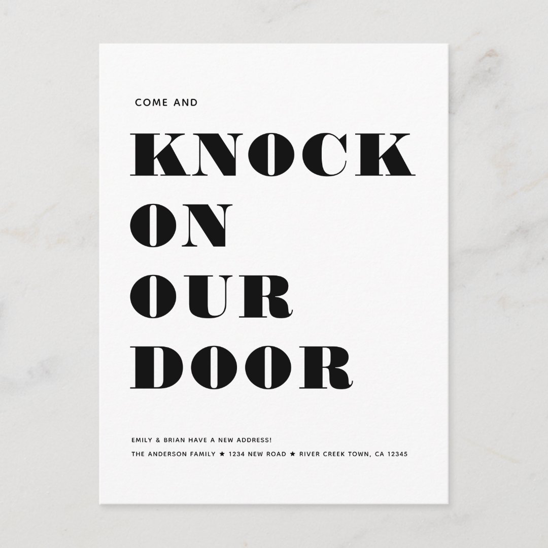 Funny Humor New Address Simple Minimalist Moving Announcement Postcard ...